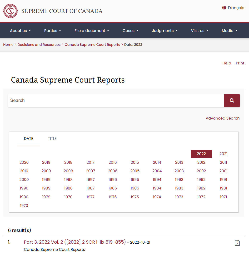 Supreme Court of Canada Judgments Website | Lexum